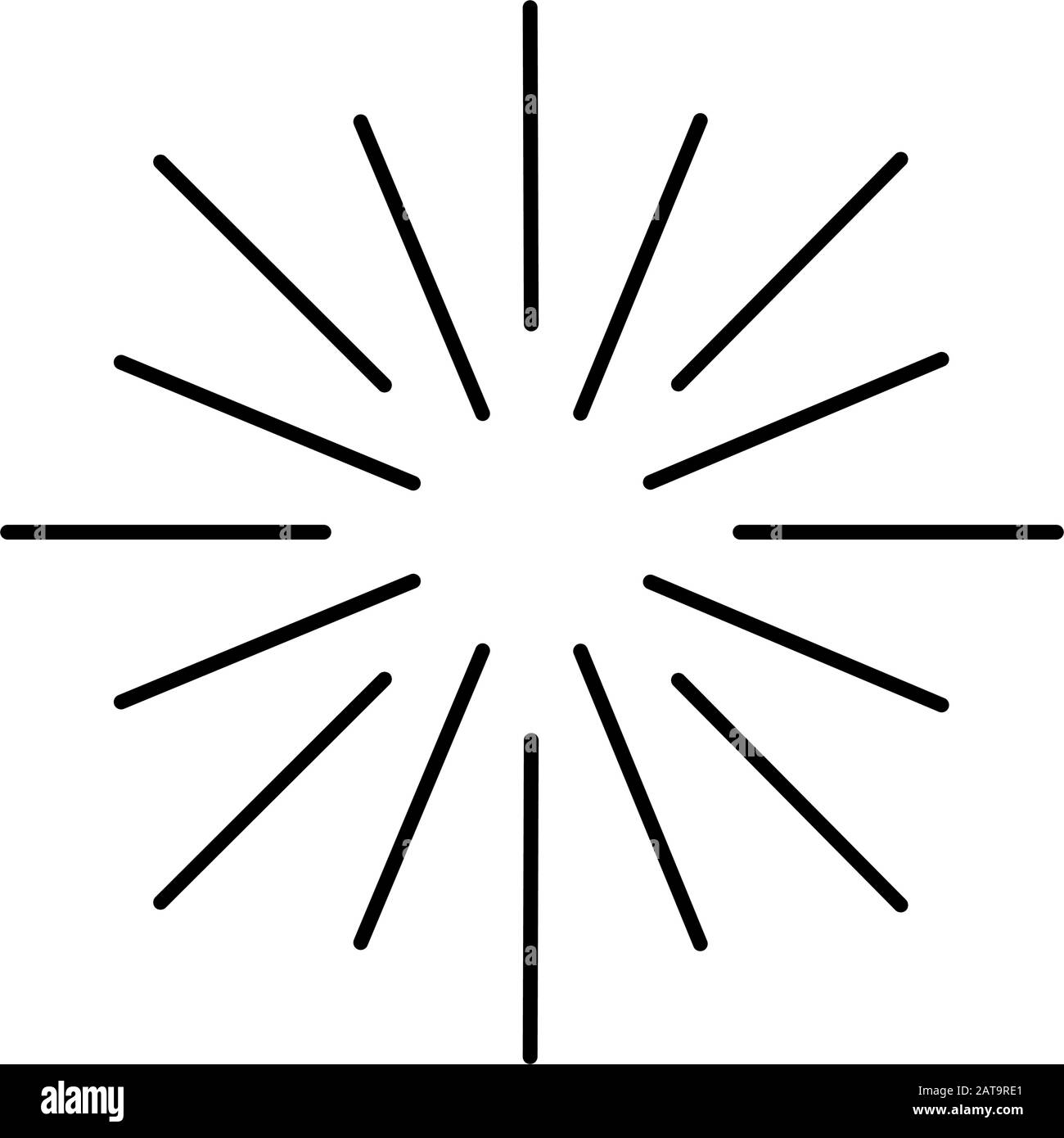 Retro Sun Burst Shape and vintage hand drawn sunburst explosion. Light ...