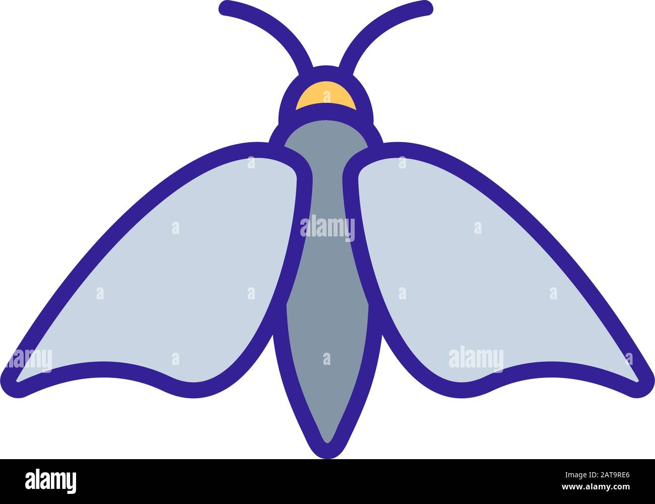 Moth icon vector. Isolated contour symbol illustration Stock Vector ...