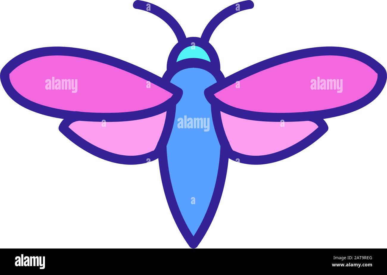 Moth icon vector. Isolated contour symbol illustration Stock Vector ...