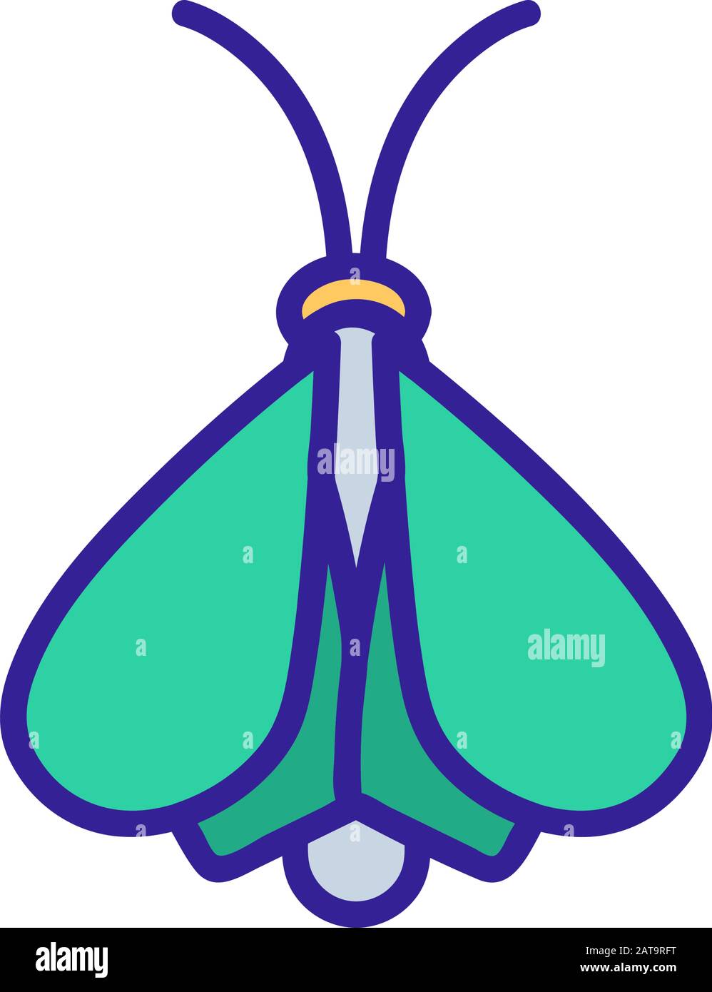 Moth icon vector. Isolated contour symbol illustration Stock Vector ...