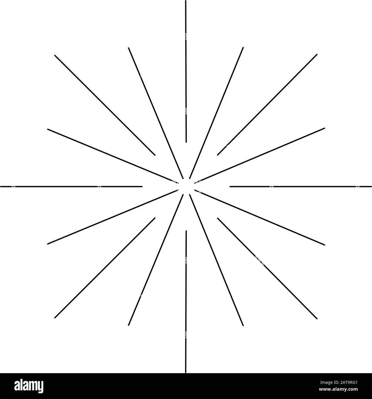 Retro Sun Burst Shape and vintage hand drawn sunburst explosion. Light ...