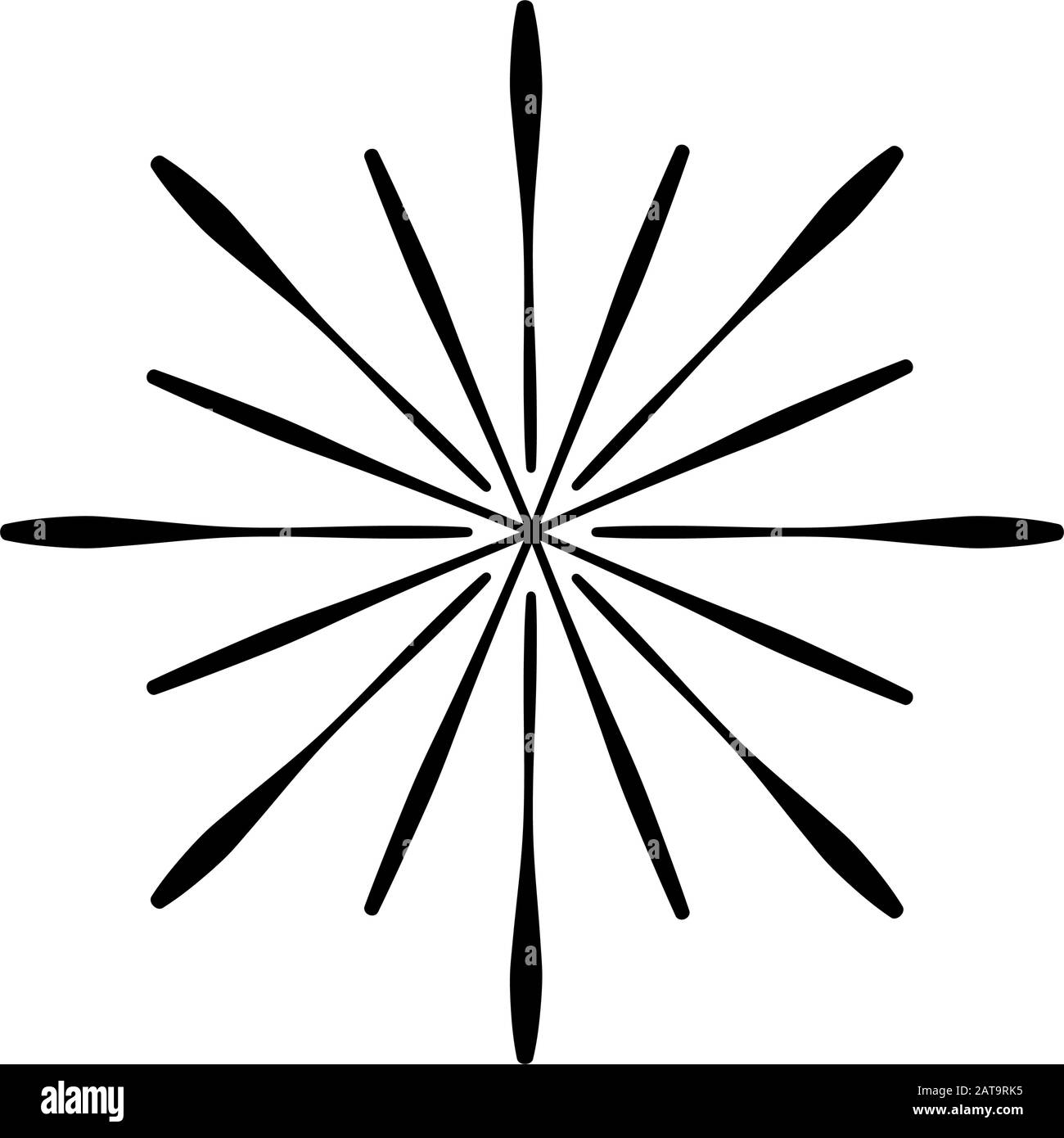 Retro Sun Burst Shape and vintage hand drawn sunburst explosion. Light ...