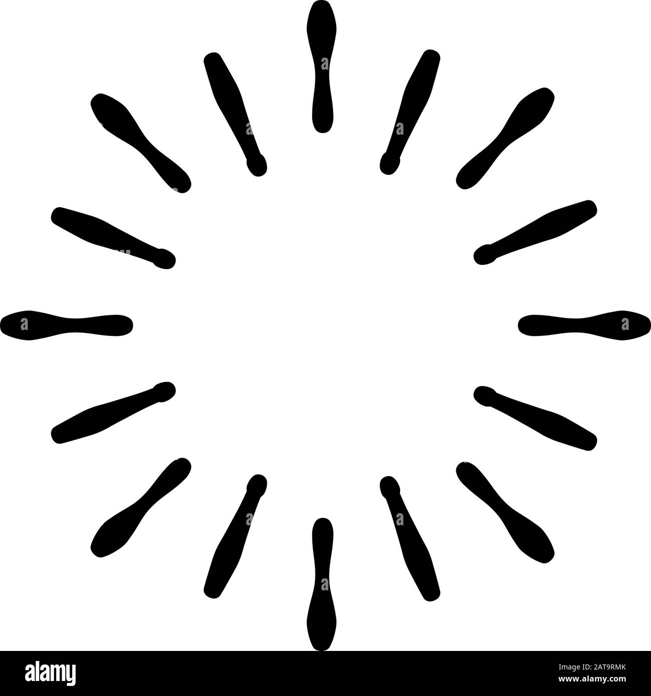 Retro Sun Burst Shape and vintage hand drawn sunburst explosion. Light ...