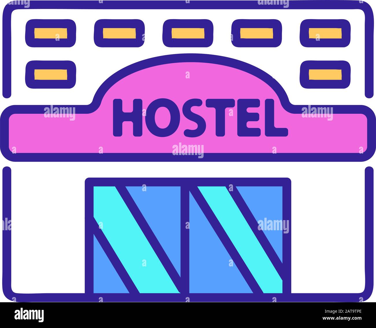 The building of the hostel is an icon vector. Isolated contour symbol ...