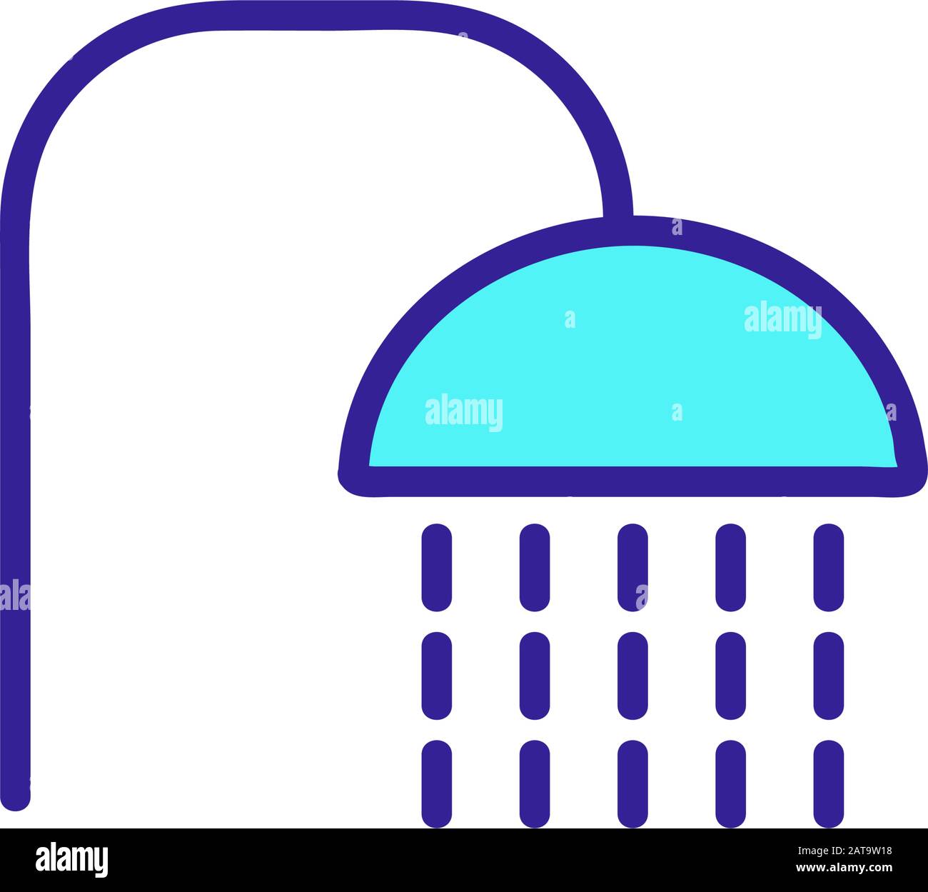 Shower in the bathroom icon vector. Isolated contour symbol ...