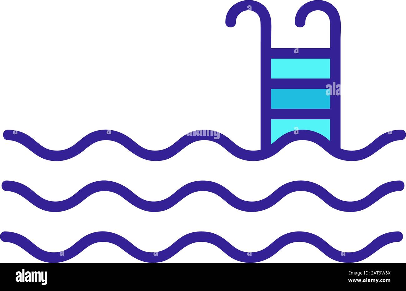 steps in the pool icon vector. Isolated contour symbol illustration ...