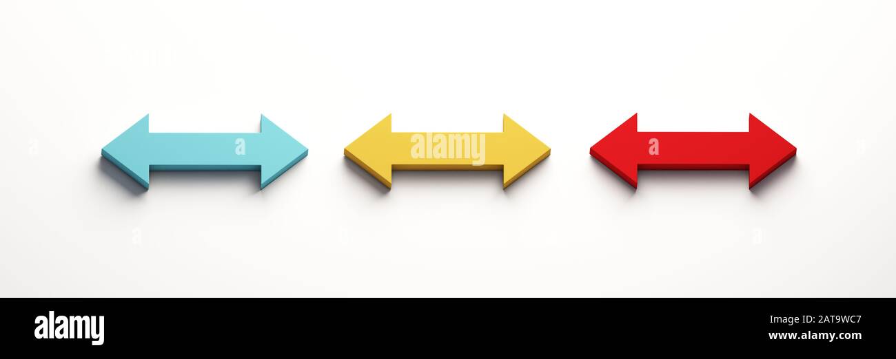 Resize arrow set of Three color. 3D icon rendering illustration Stock ...