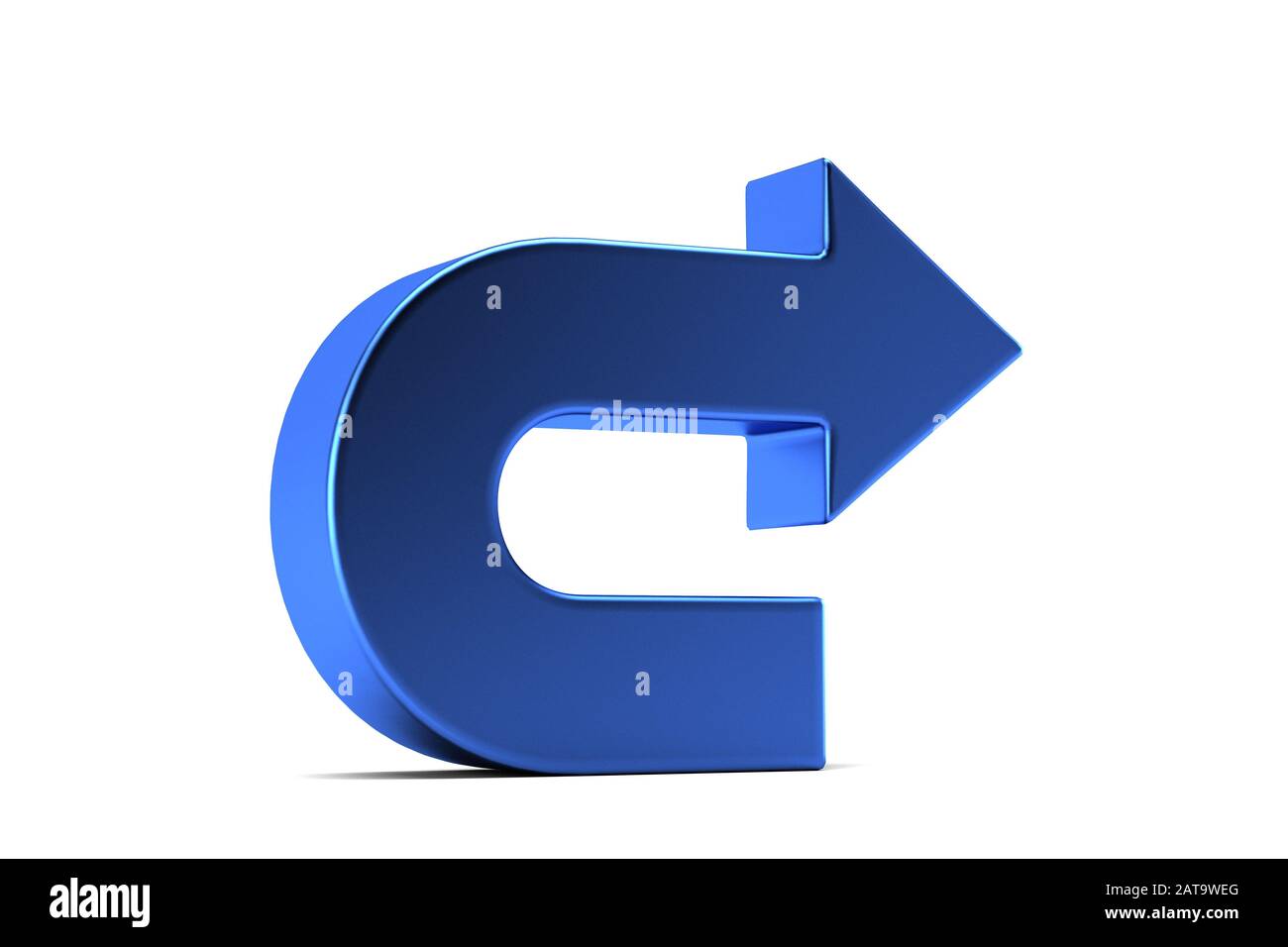 Turning arrow blue color. 3D icon rendering illustration Stock Photo ...