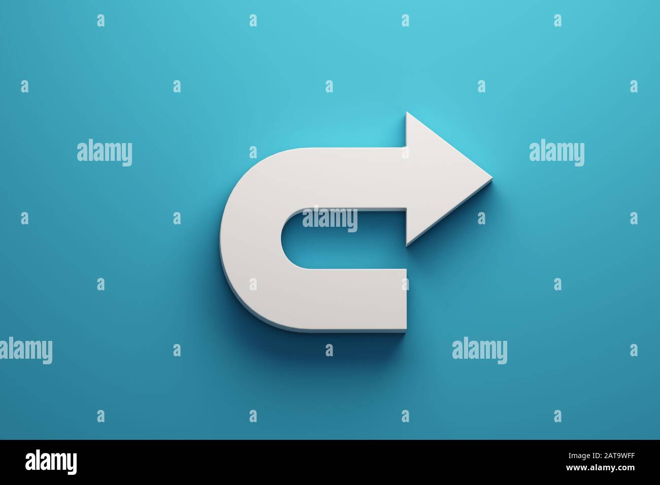 Turning arrow white color. 3D icon rendering illustration Stock Photo ...