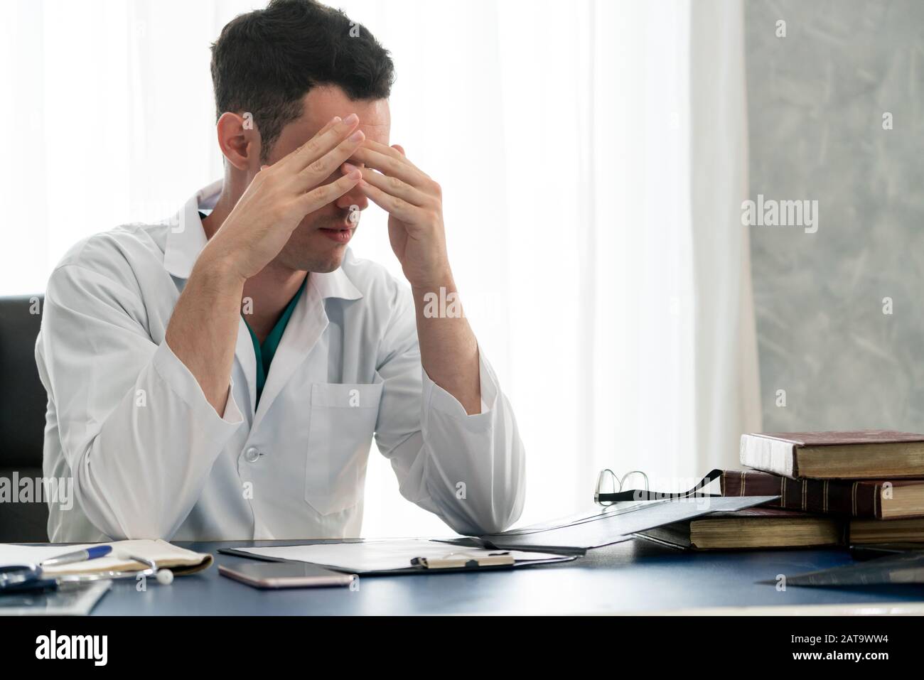 Doctor working in hospital office. Medical healthcare concept Stock ...