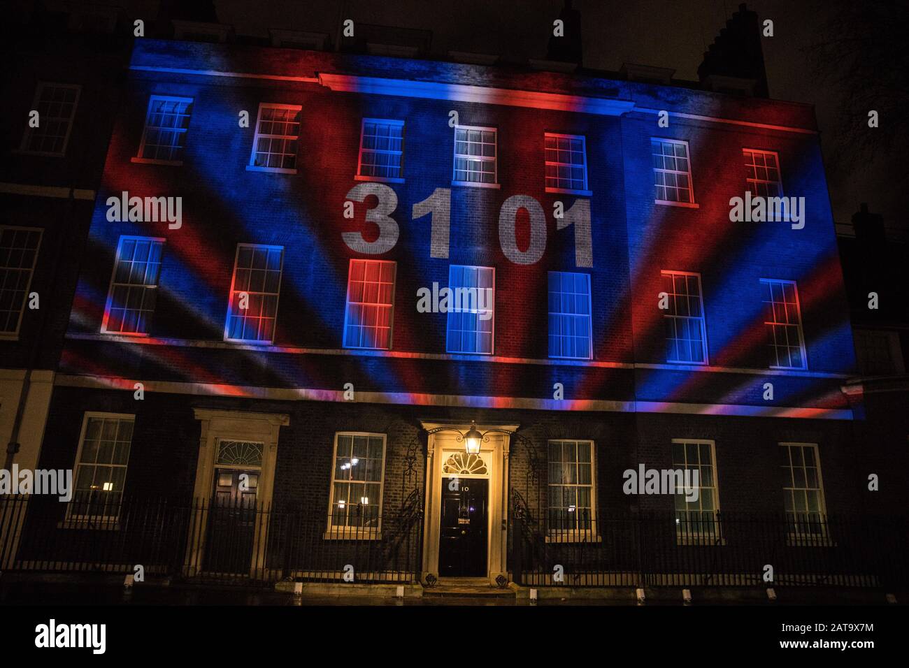 London, UK. 31 January, 2020. Numbers spelling the date, 31st January ...