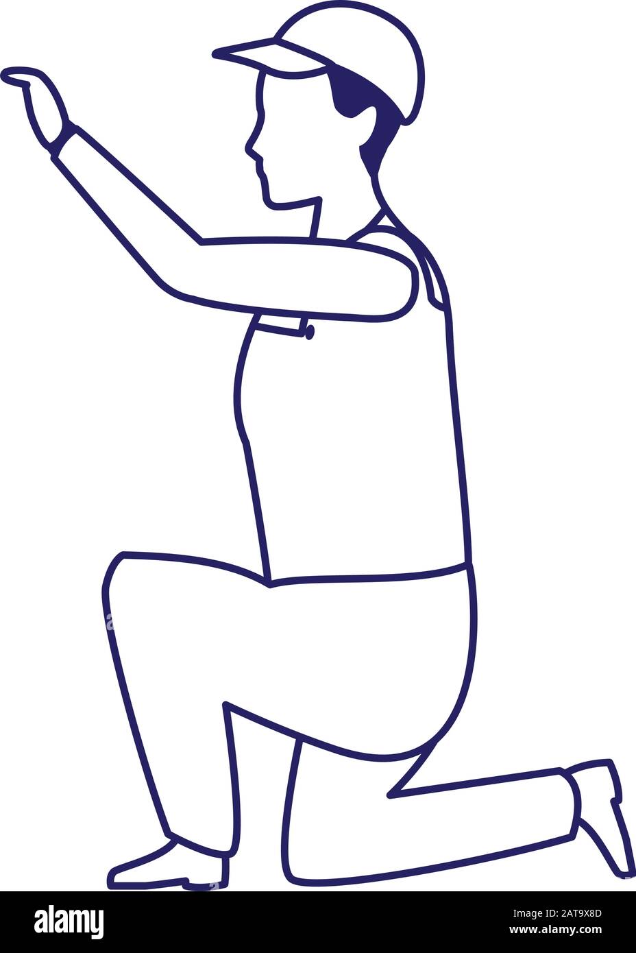 car mechanic kneeling icon, flat design Stock Vector Image & Art - Alamy