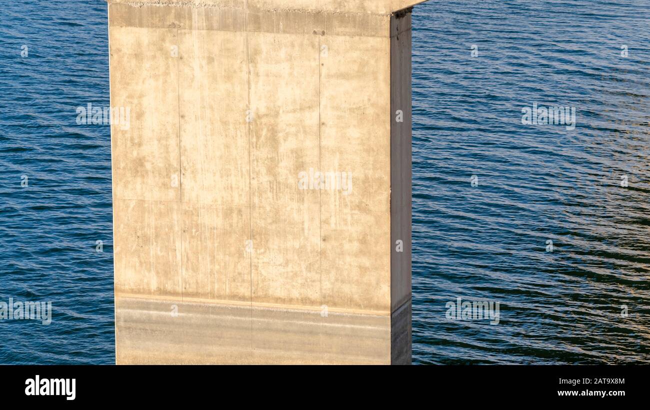 Panorama The pier of abutment of a springer bridge that supports the ...