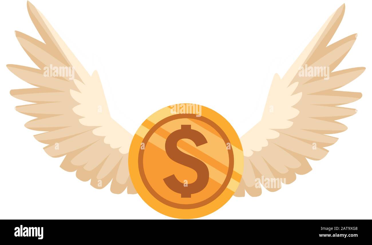 money coin with wings icon, clorful design Stock Vector Image & Art - Alamy