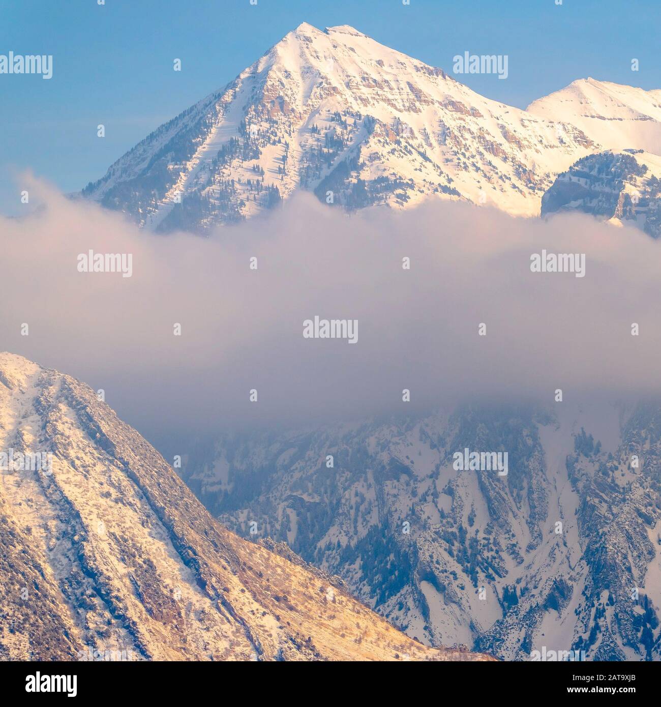 Photo Square Amazing view of Mount Timpanogos with slopes and peak ...