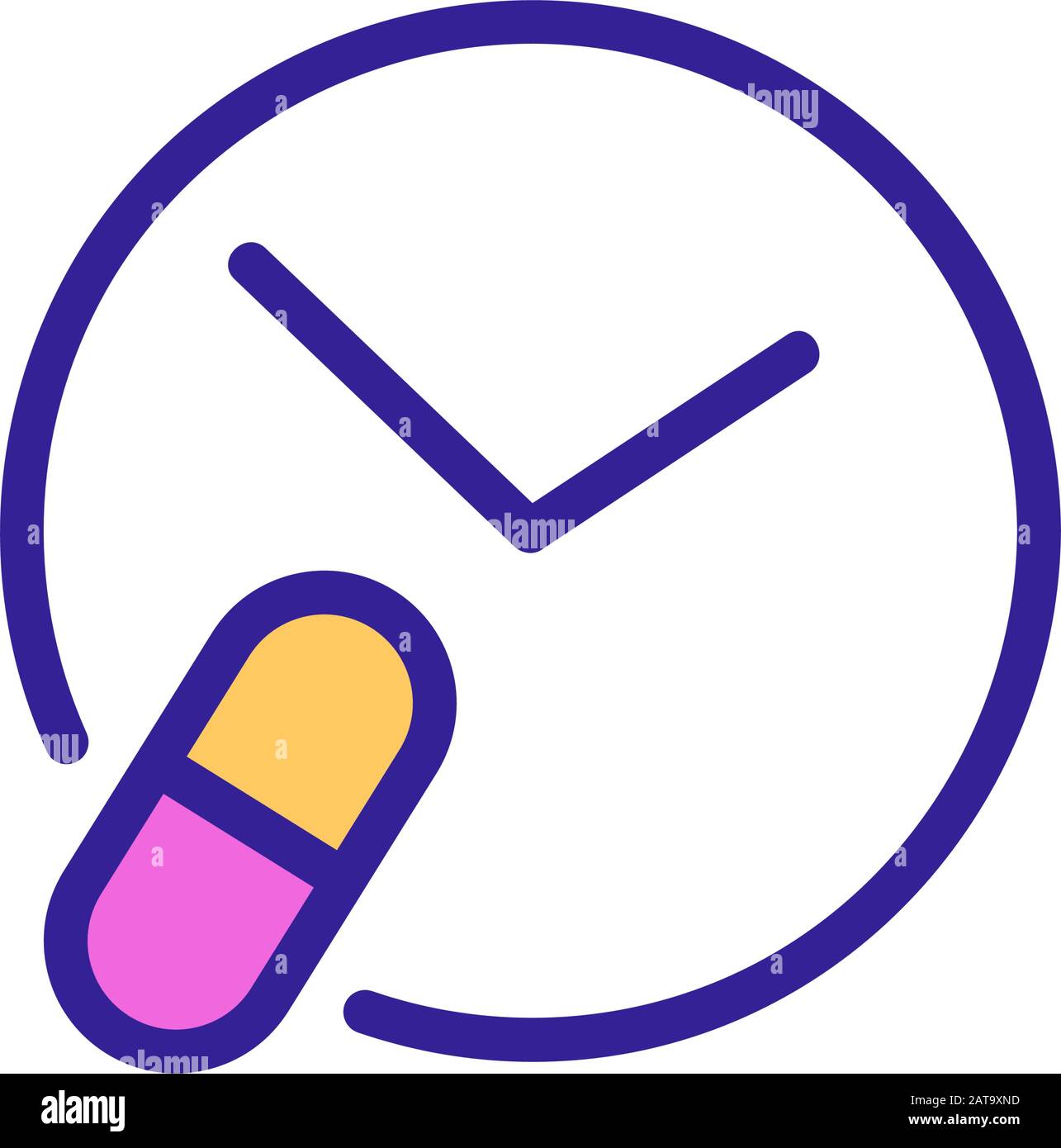 Time taking medication icon vector. Isolated contour symbol ...