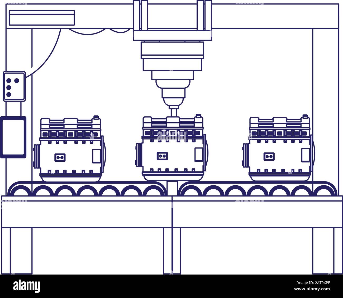 mechanic machine with car engines, flat design Stock Vector Image & Art ...