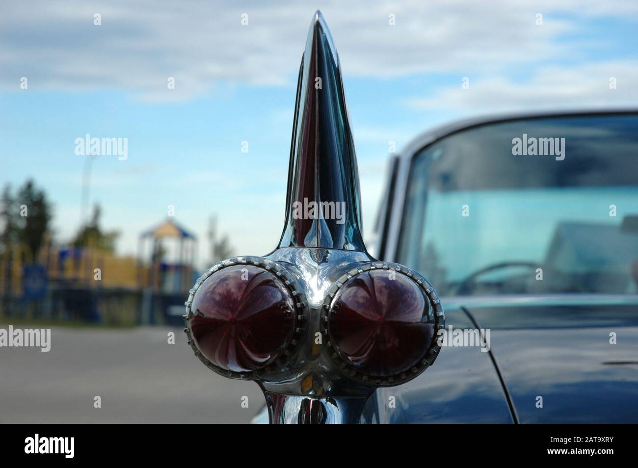Tail fin on a classic car Stock Photo - Alamy