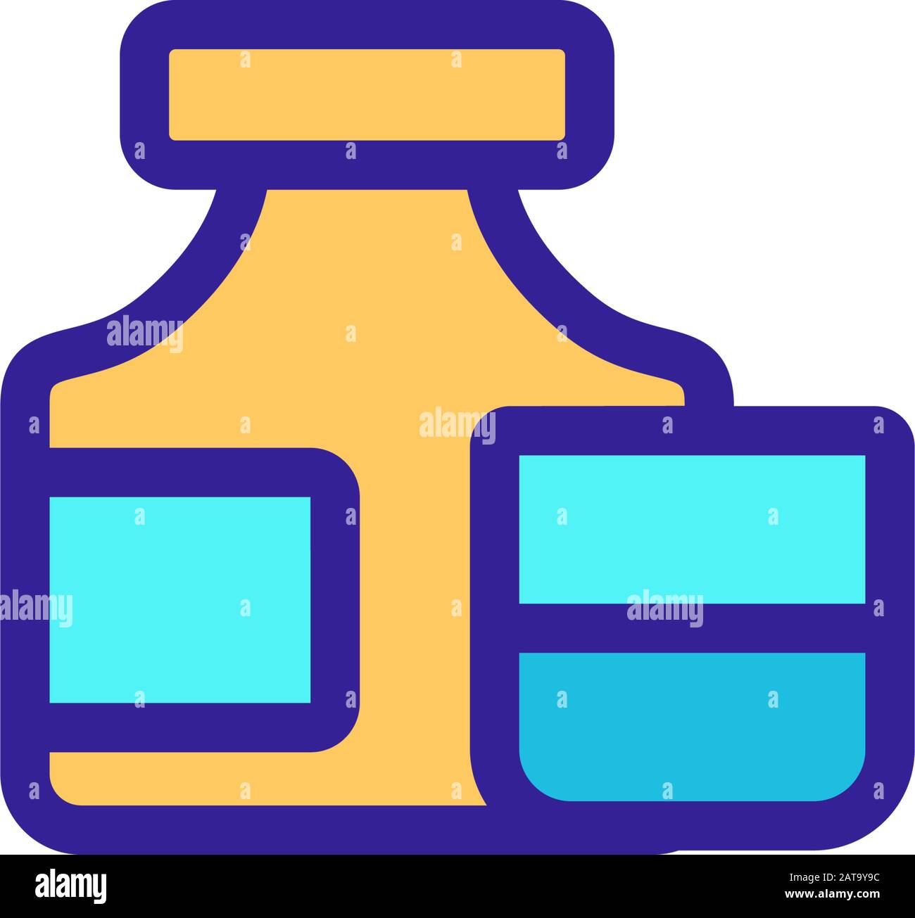 medicine in glass packaging icon vector. Isolated contour symbol ...