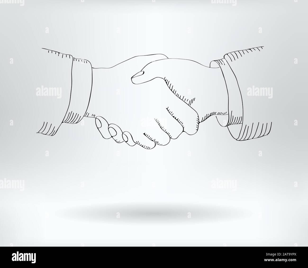 Drawing Handshake Icon - Handshaking Concept - Vector Illustration ...