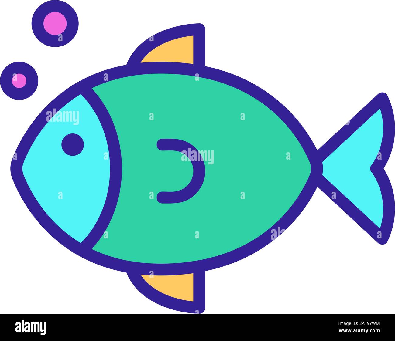 sea fish icon vector. Isolated contour symbol illustration Stock Vector ...