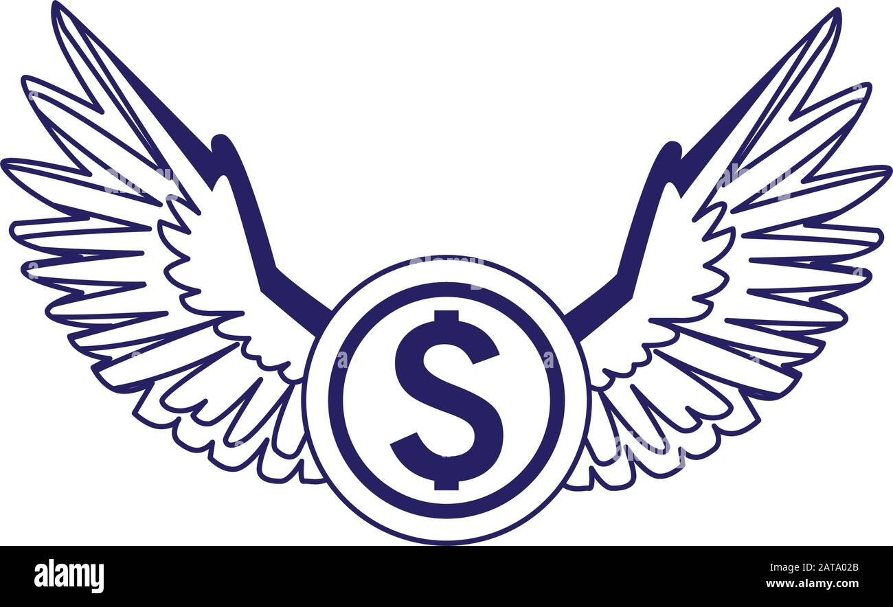 money coin with wings icon Stock Vector Image & Art - Alamy