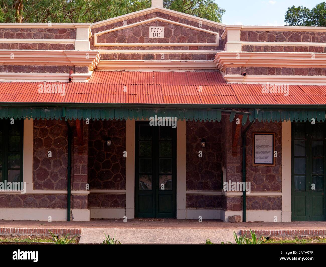 Railway Station at Alemania small town on the Ruta 68 going from Salta ...