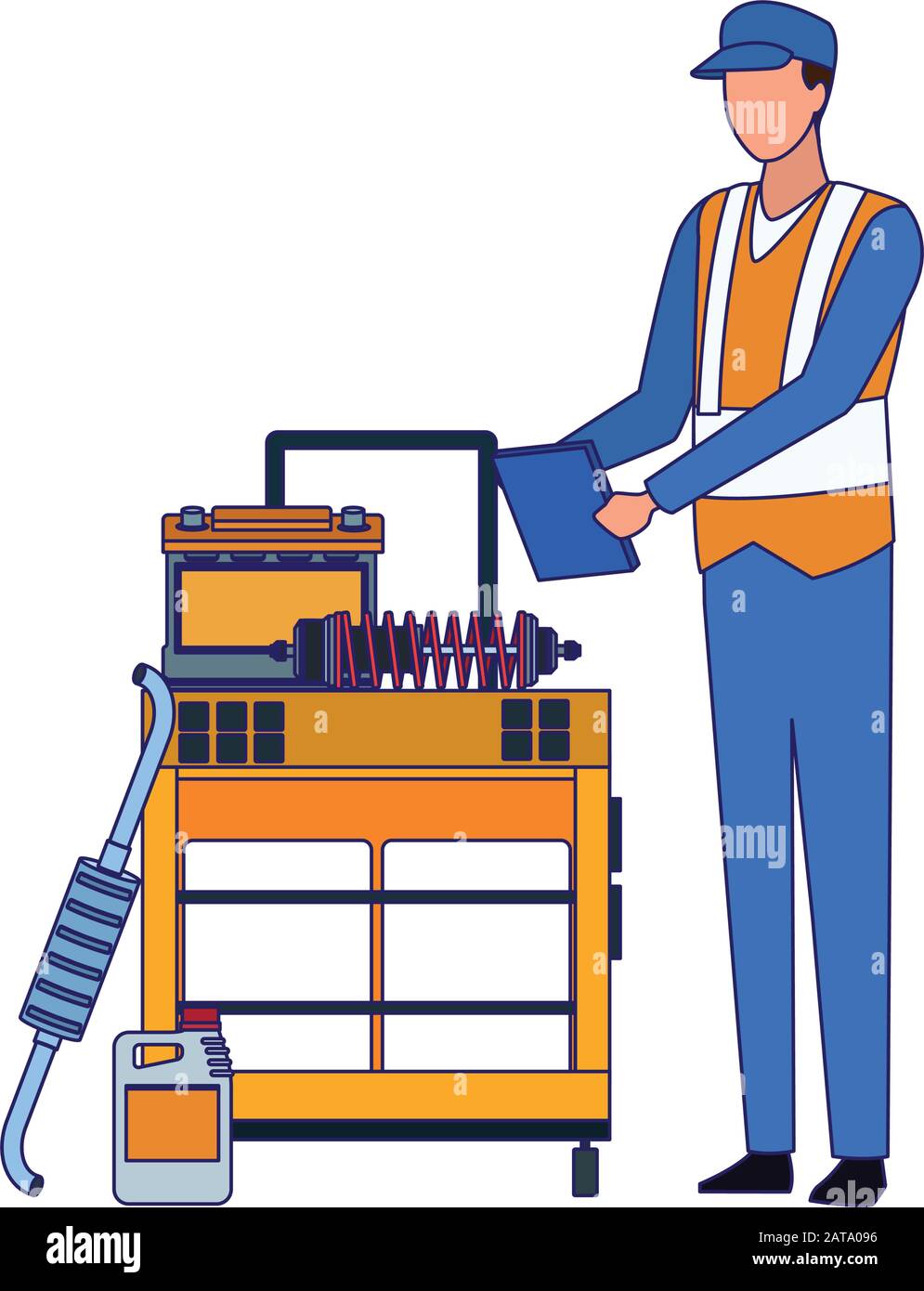 mechanic standing at tools trolley icon Stock Vector Image & Art - Alamy