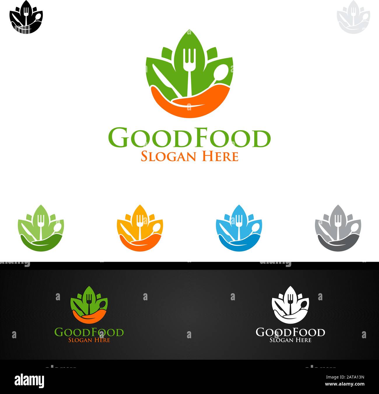 Good Food Logo for Menu Restaurant or Cafe Stock Vector Image & Art - Alamy