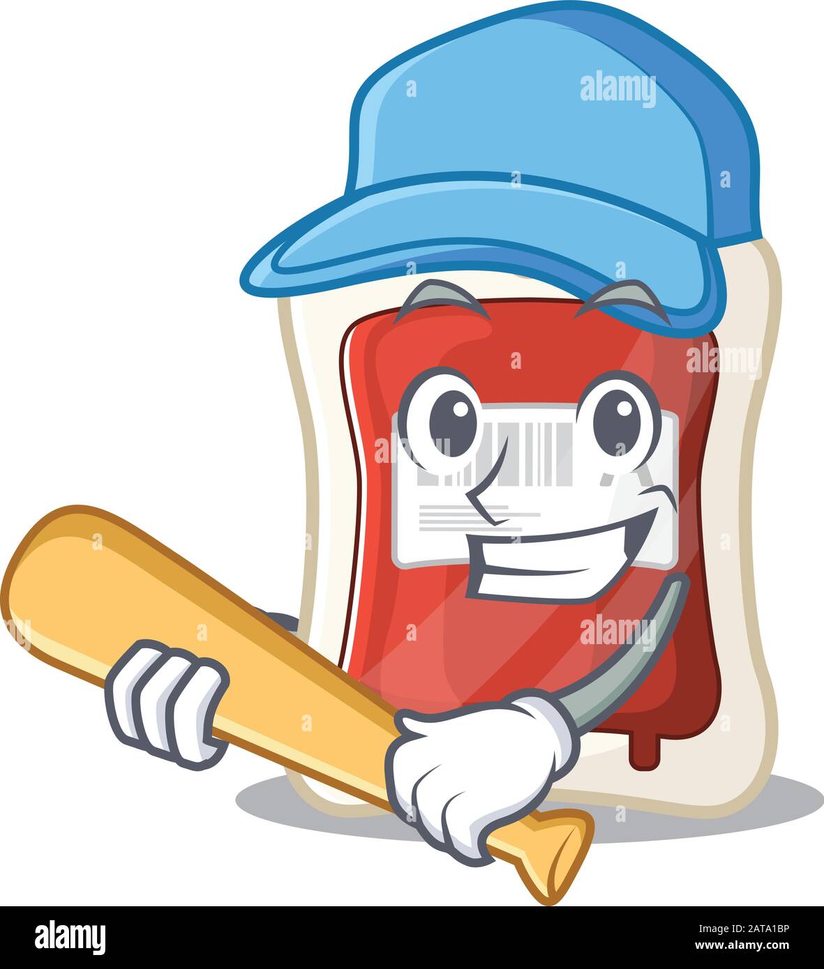 Sporty blood bag cartoon character design with baseball Stock Vector ...