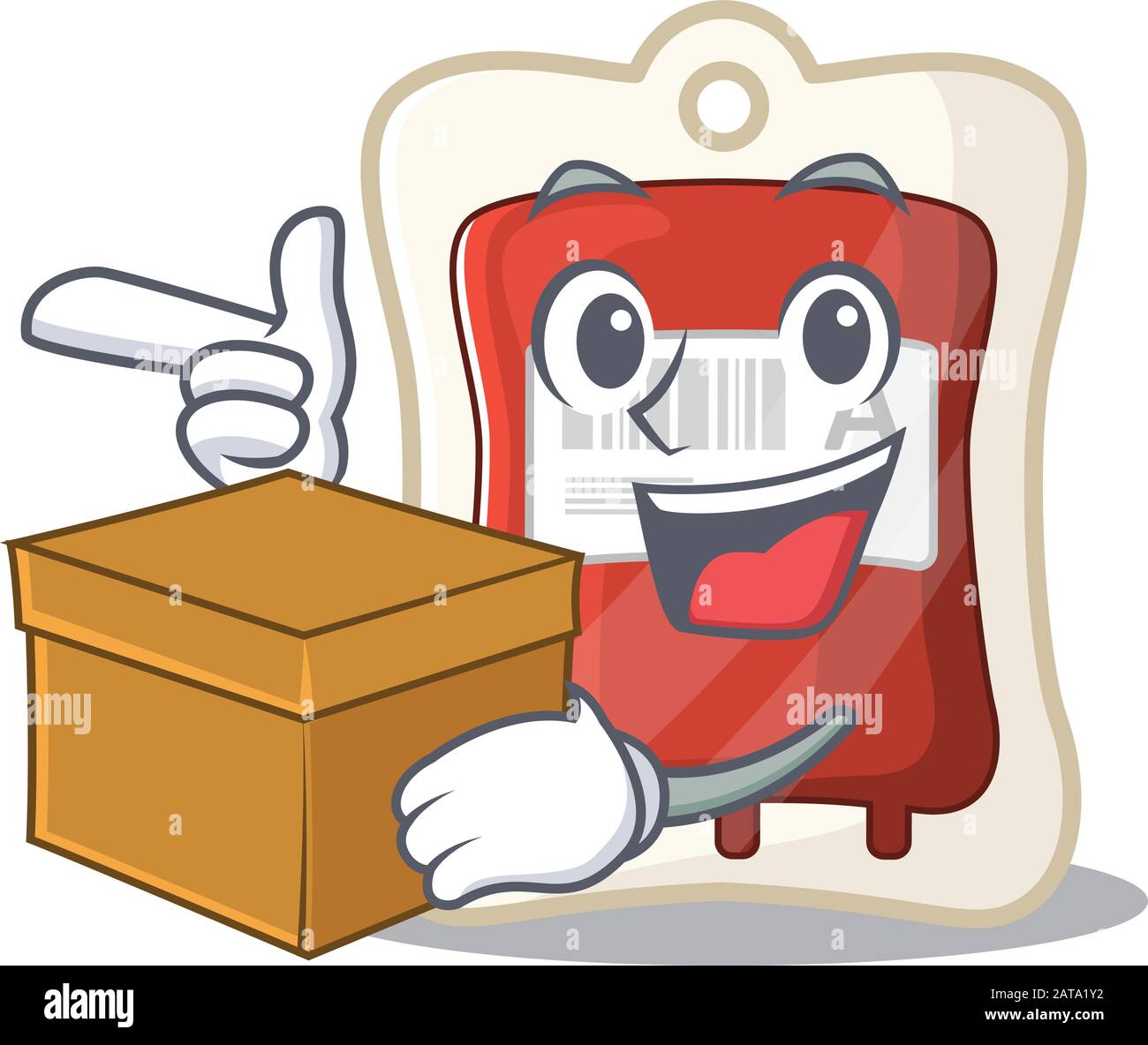 Cute blood bag cartoon character having a box Stock Vector Image & Art ...