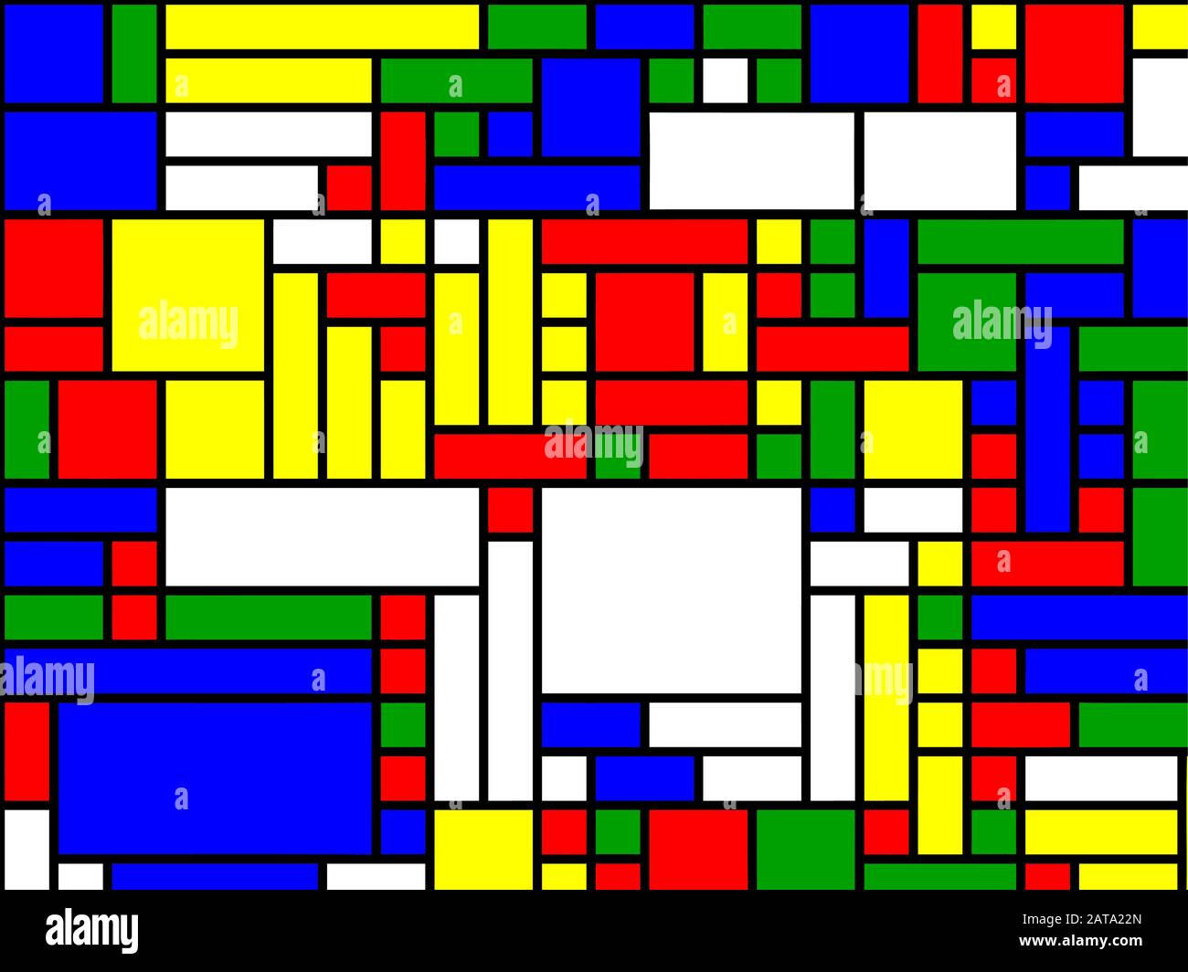Neoplasticism of Rectangular Pete Mondrian Mosaic - Abstract Vector ...