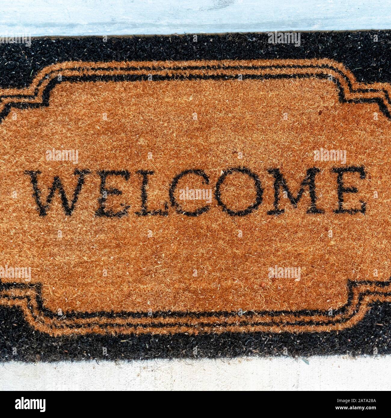 Photo Square frame Rectangular black and brown doormat with the word ...