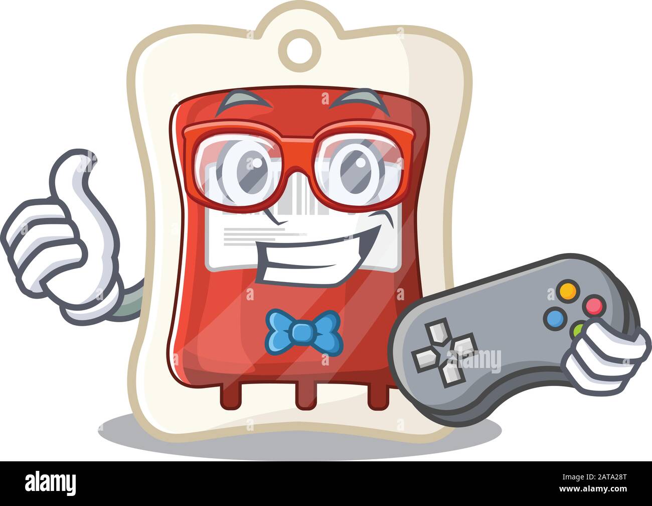 Smiley gamer blood bag cartoon mascot style Stock Vector Image & Art ...