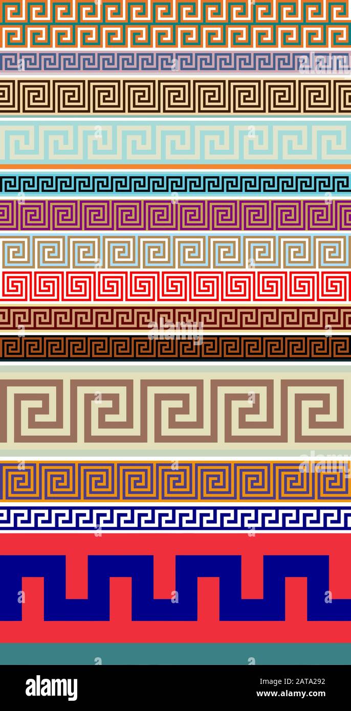 Ancient Greek Decorative Seamless Border Meander - Abstract Vector ...