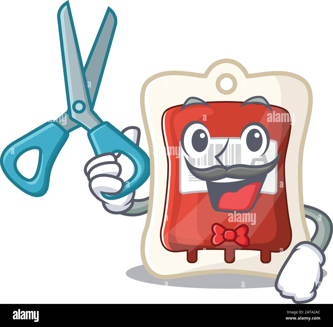 Smiley Funny Barber blood bag cartoon character design style Stock ...
