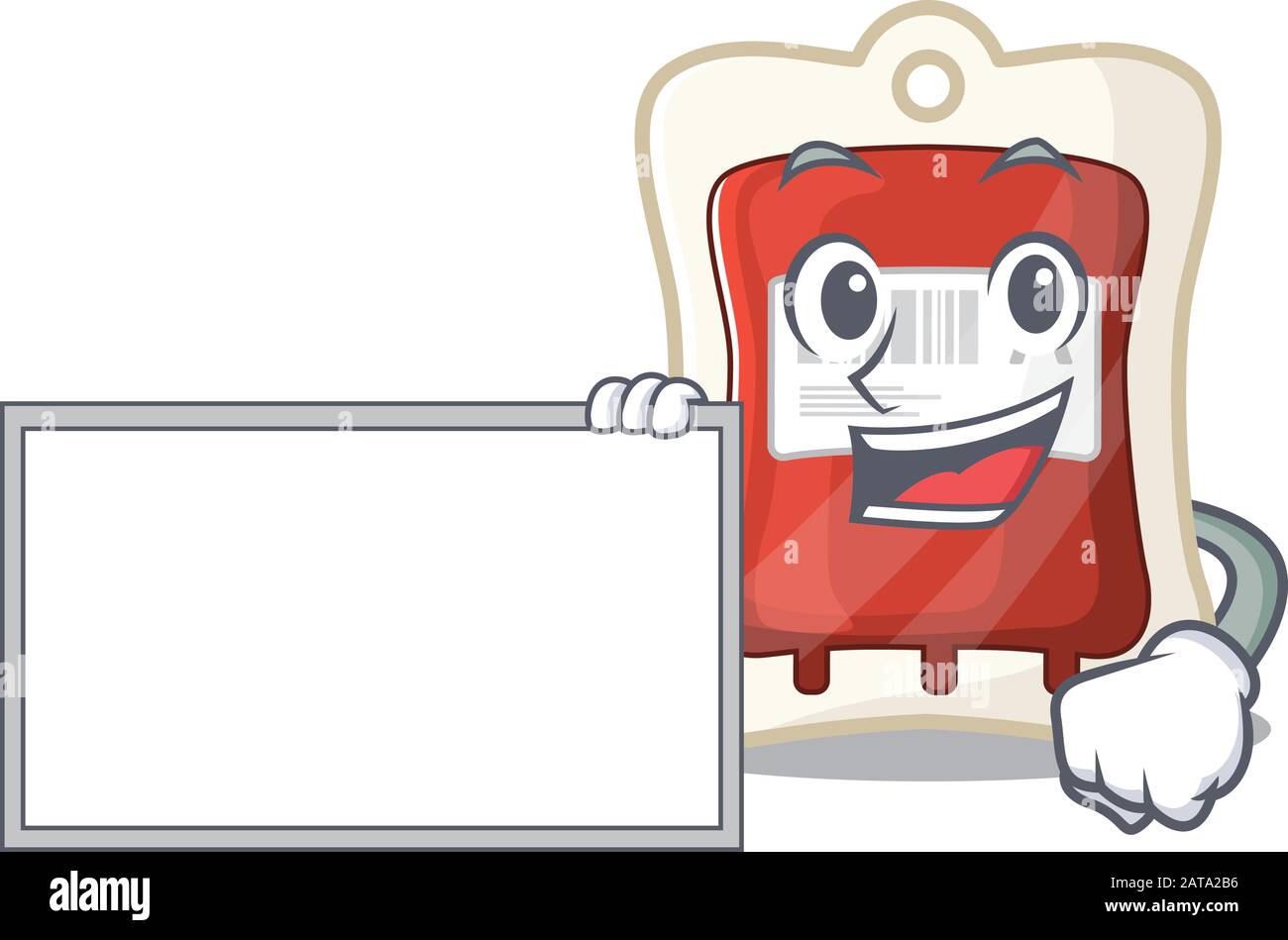 Funny blood bag cartoon character design style with board Stock Vector ...