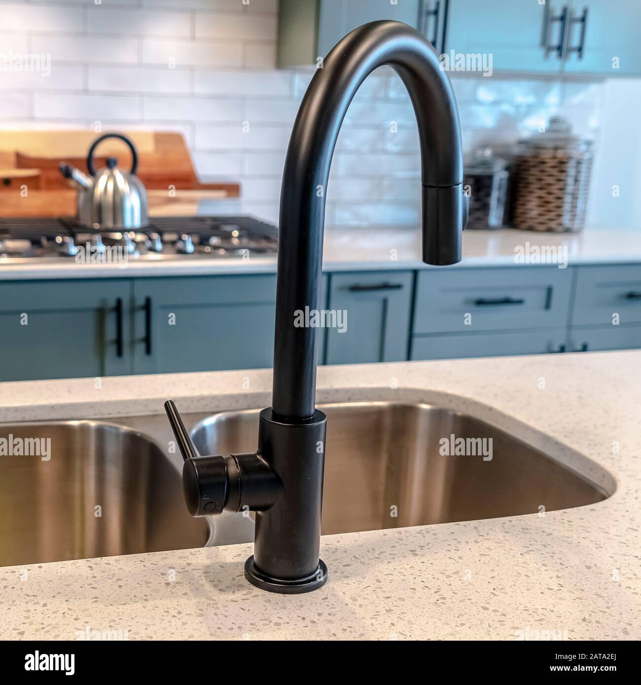 Square frame Stainless steel undermount kitchen island sink with double ...