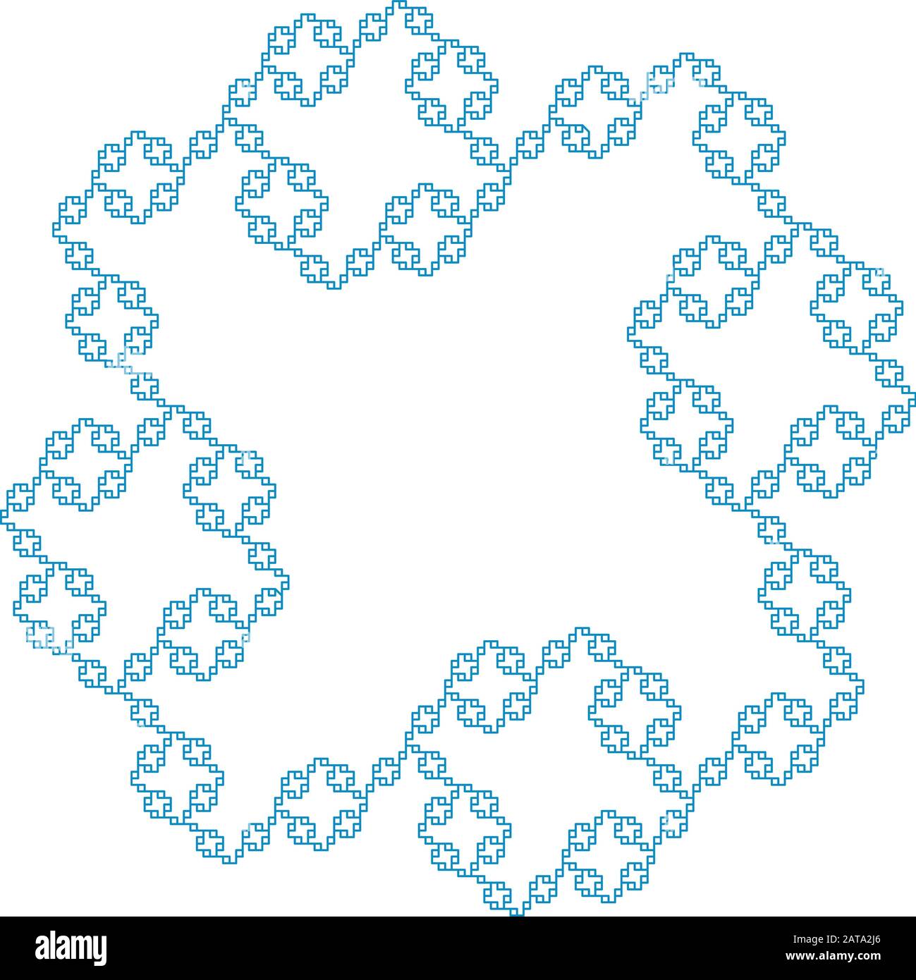 Flat Vector Computer Generated Koch L-system Branching Fractal - Generative Art Stock Vector ...