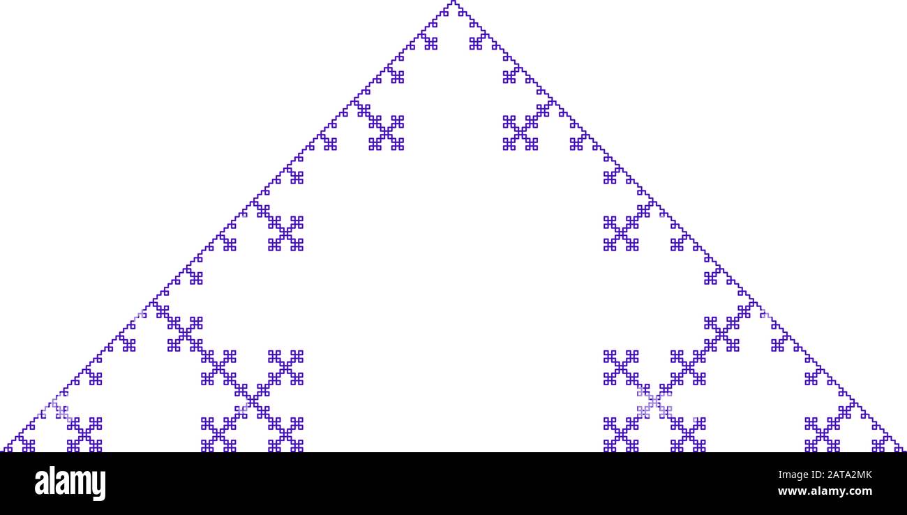 Flat Vector Computer Generated L-system Minkowski Curve Fractal - Generative Art Stock Vector ...