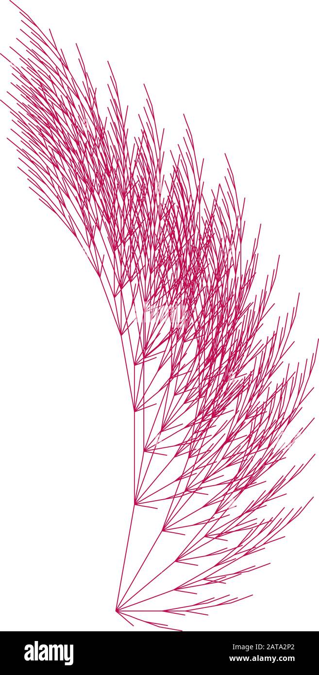 Flat Vector Computer Generated L-system Branching Fractal - Generative ... Flat Vector Computer Generated L-system Branching Fractal - Generative ...