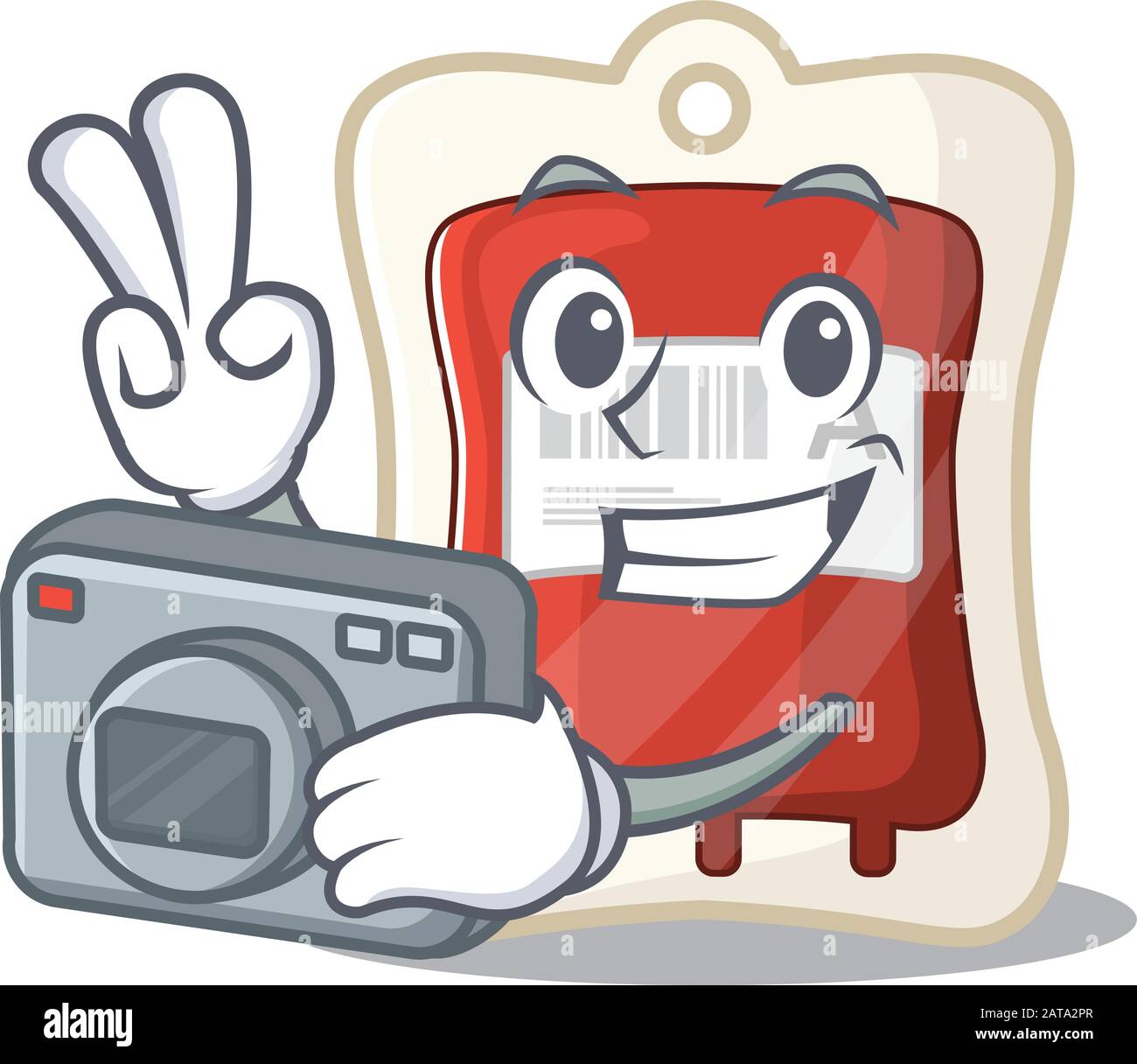 Cool Photographer blood bag character with a camera Stock Vector Image ...