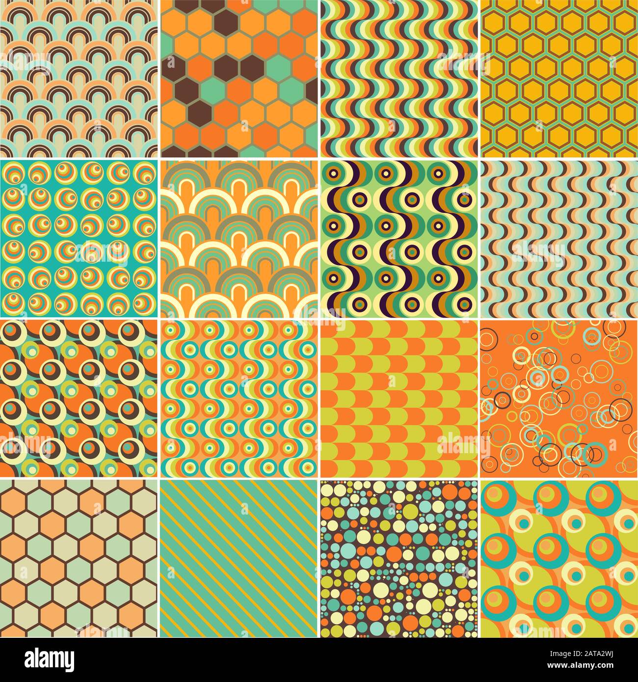 Vintage Textile Pattern Set - Abstract Vector Old-Fashioned Motif Stock ...