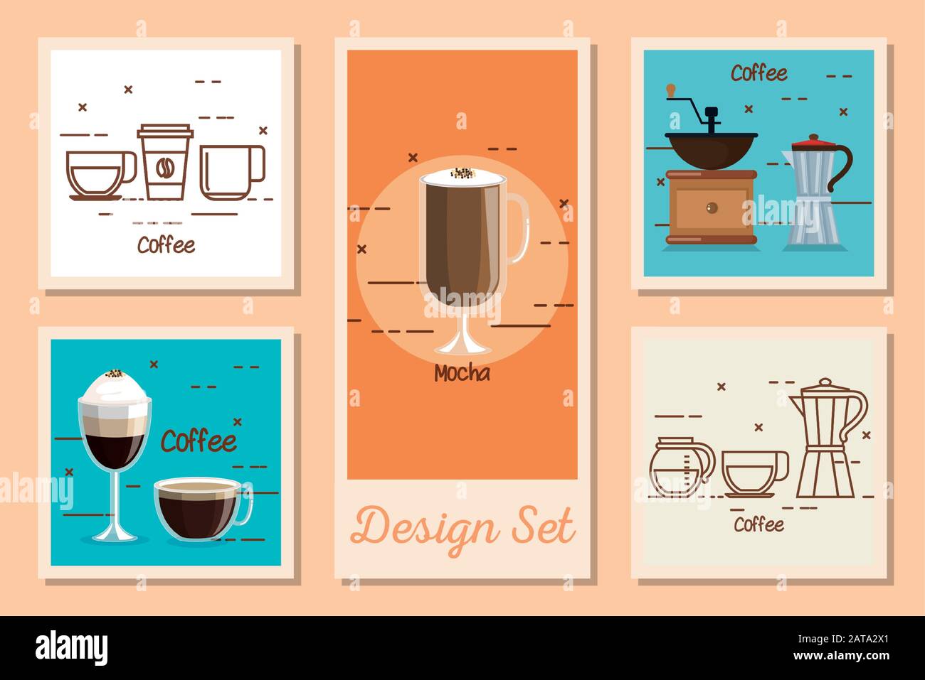 design set of coffee and icons Stock Vector Image & Art - Alamy