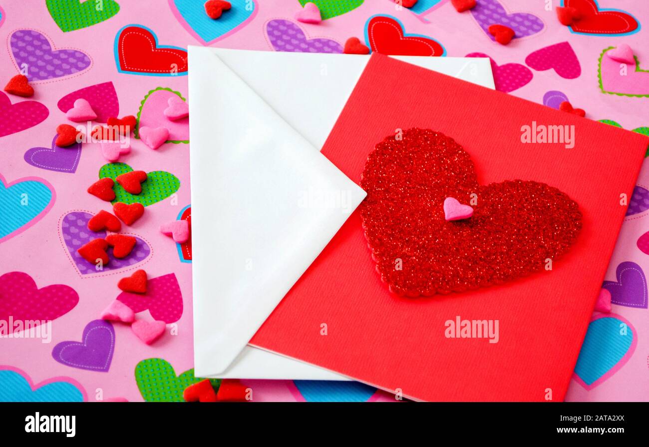 Home made valentines day card is ready to send to a special valentine ...