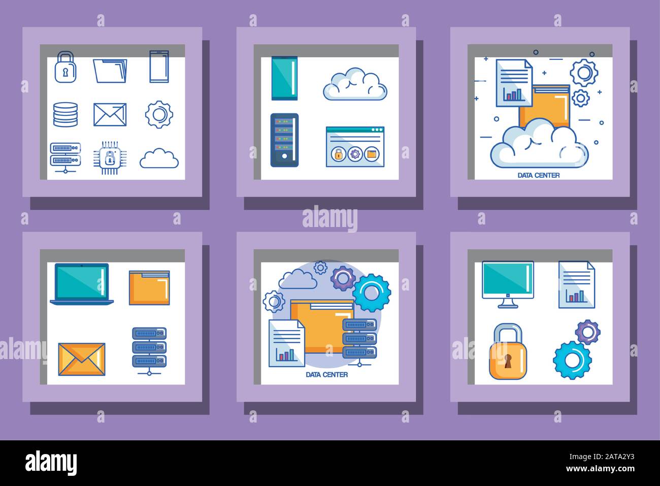 bundle designs of data center and icons Stock Vector Image & Art - Alamy
