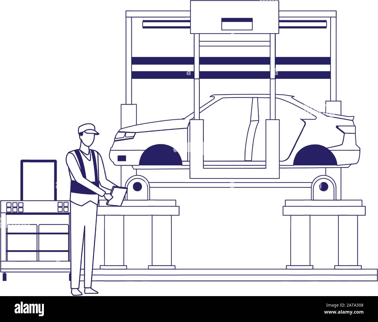 Lifting a wheel Stock Vector Images - Alamy