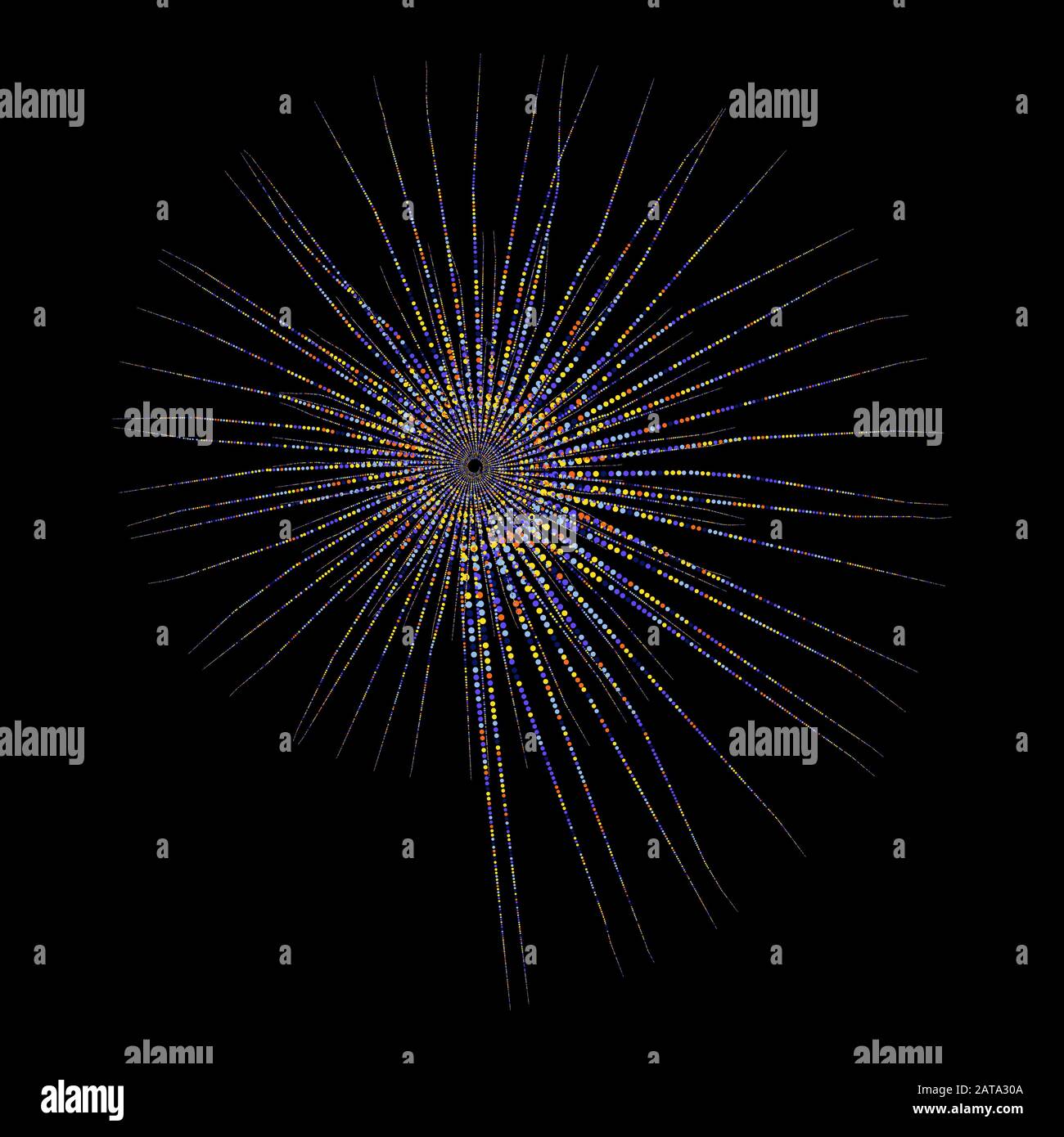 Flat Vector Computer Generated Dotted Helix Fractal - Generative Art ...