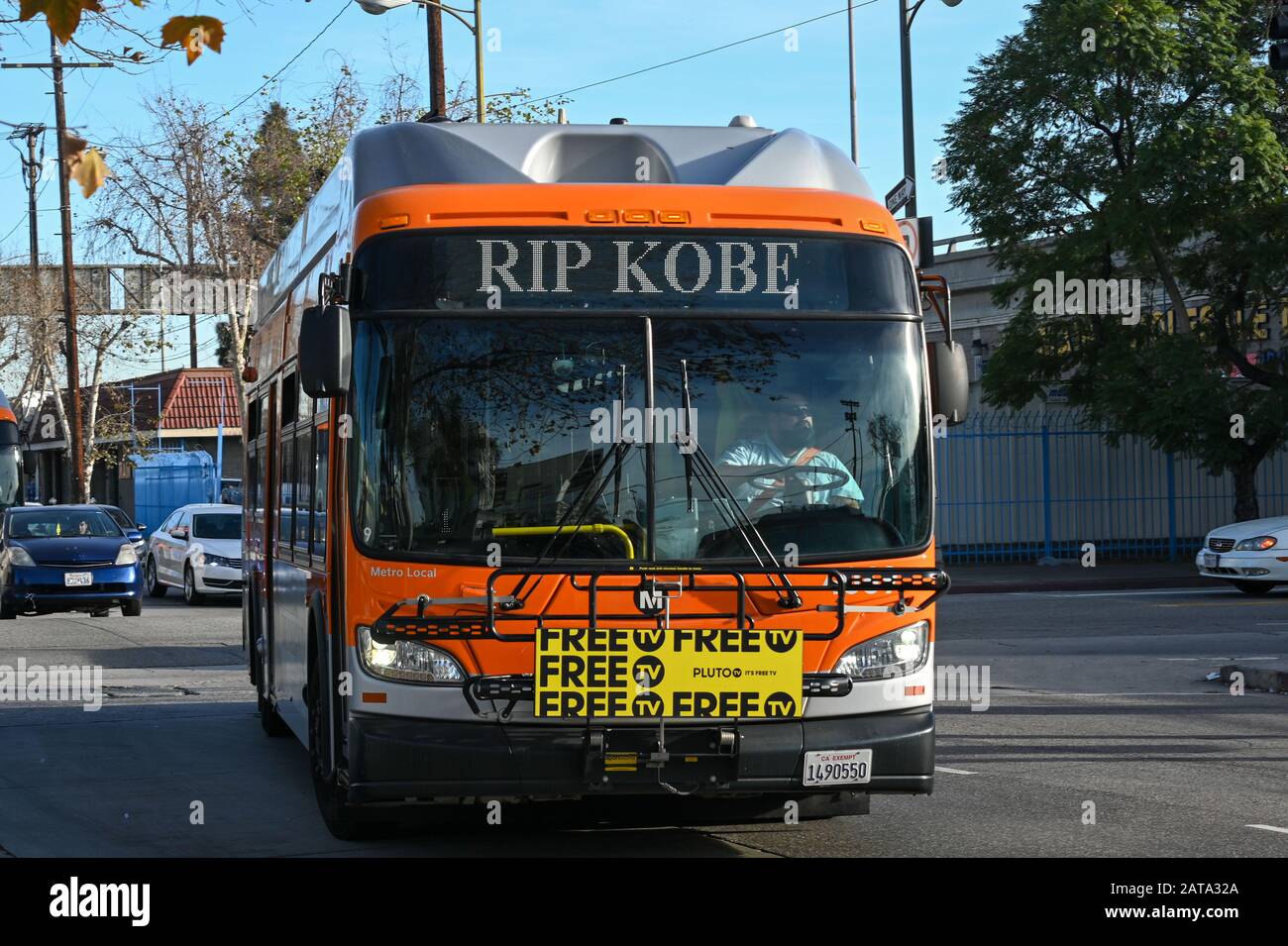 Los Angeles, United States. 31st Jan, 2020. A Los Angeles Metro bus ...