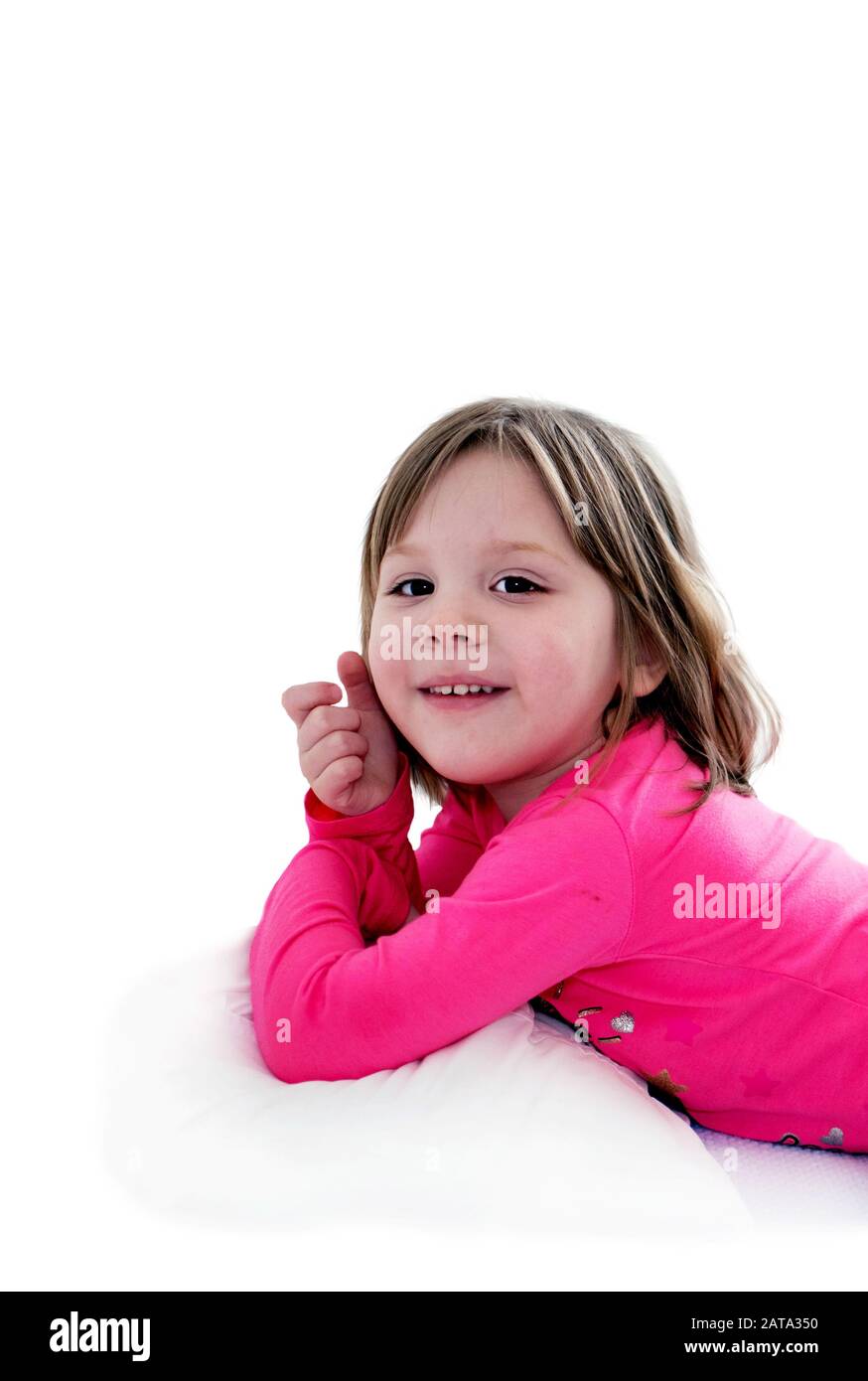Young girl poising on a white background Stock Photo - Alamy